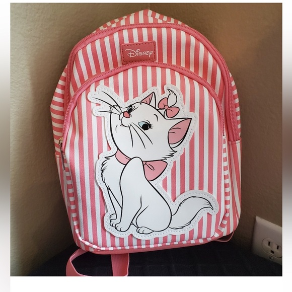 Disney | Bags | Nwt Disney Aristocats Marie Pink Striped Backpack ...